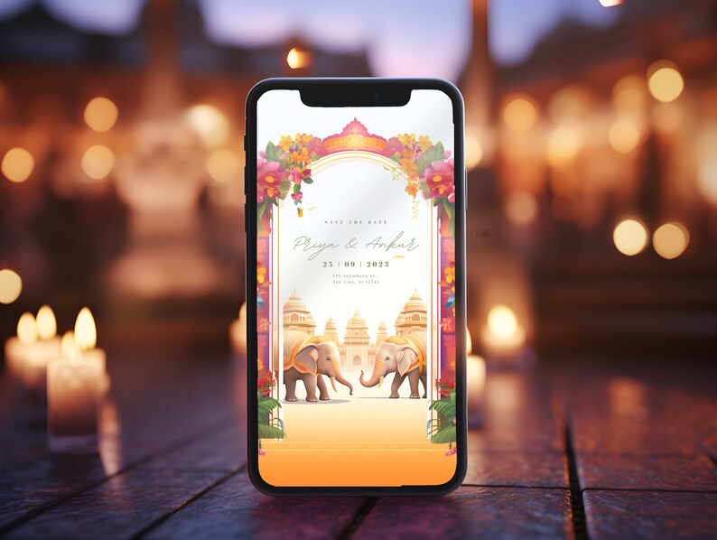 Indian Wedding Invitation Animated Digital and Printable - Etsy