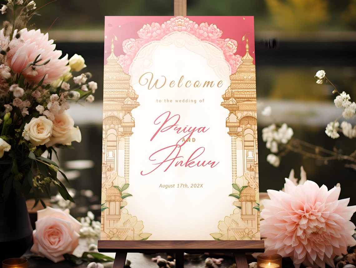 Indian Wedding Sign Mehndi & Shaadi Decor South Indian - Etsy