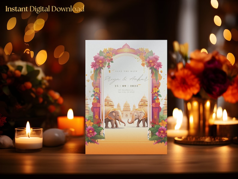 Indian Wedding Invitation Animated Digital and Printable - Etsy