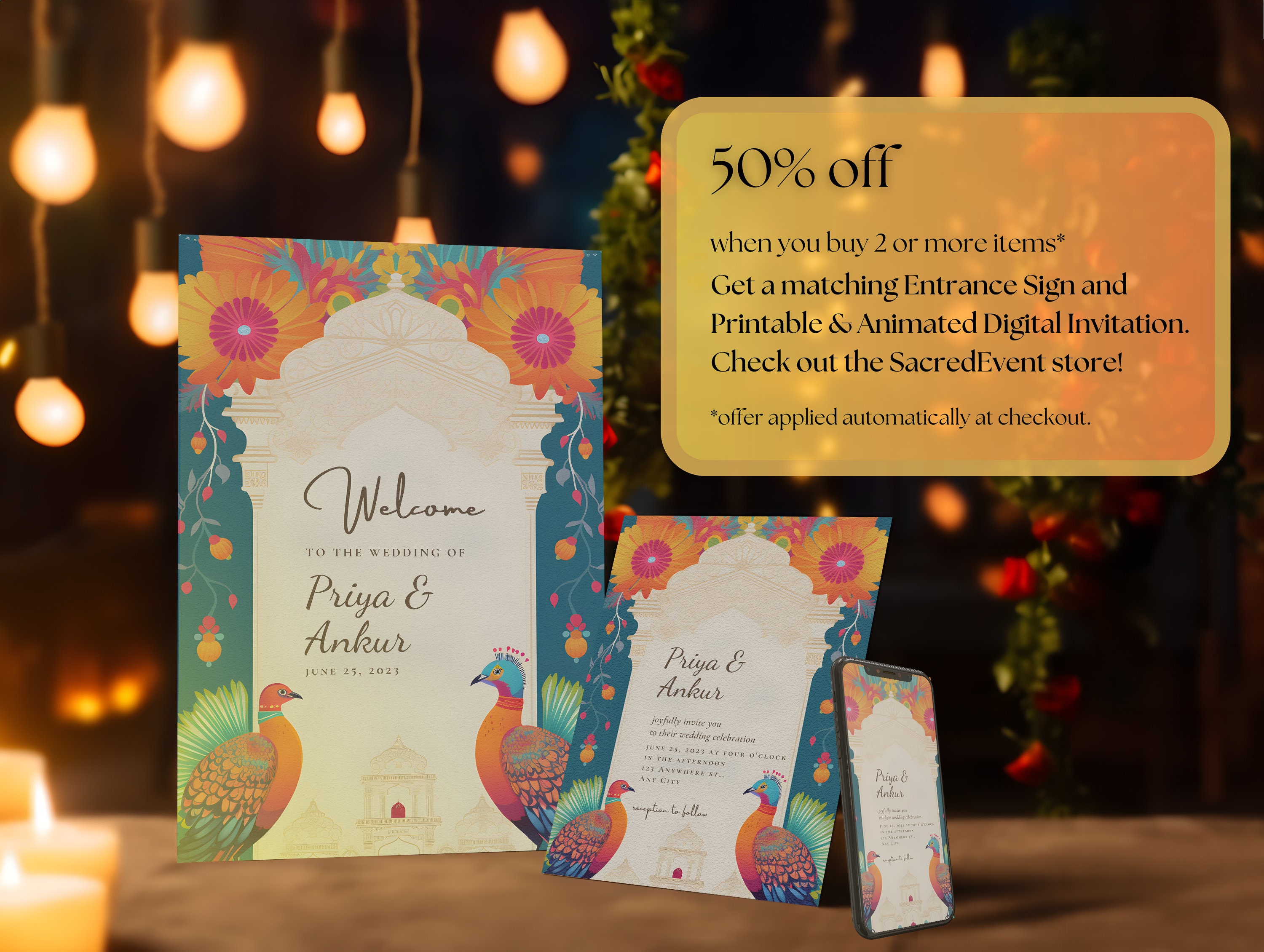 Indian Wedding Invitation Animated Digital and Printable - Etsy