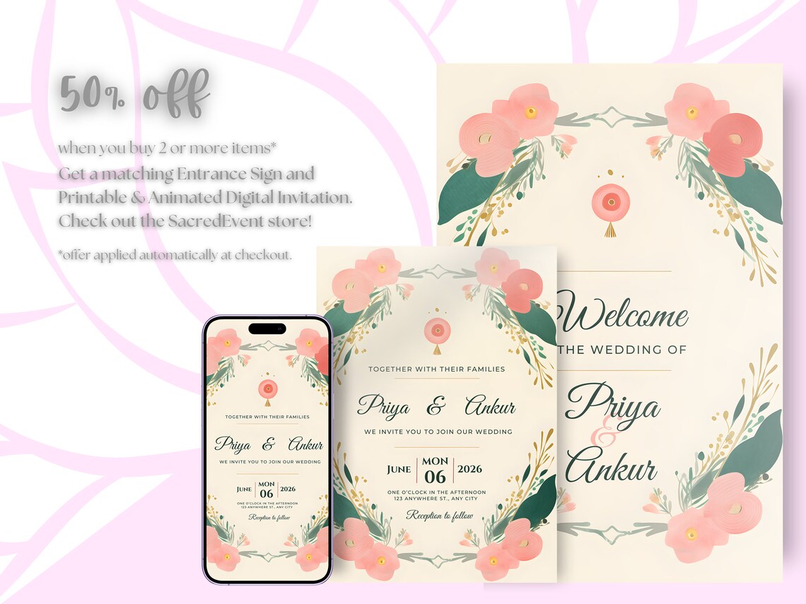 Indian Wedding Sign Hindu Phera Decor & Desi Wedding Decor, Mehndi ...