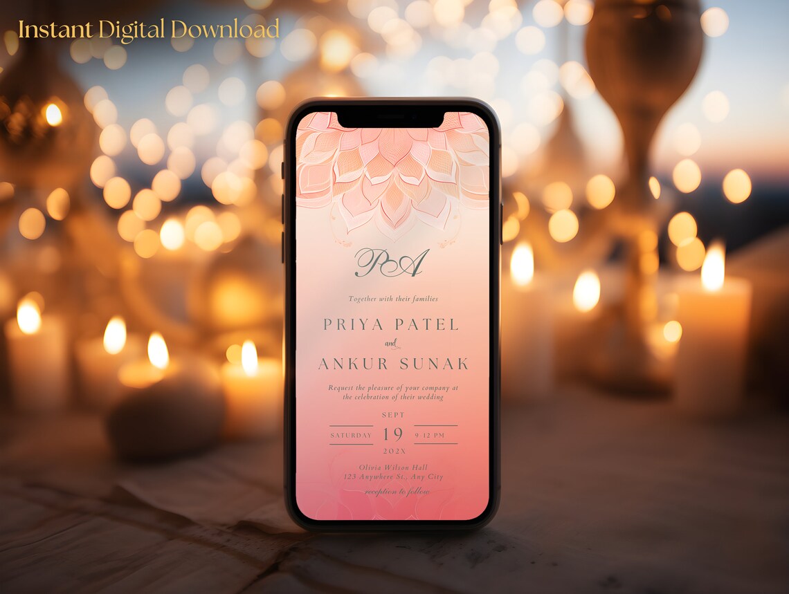 Indian Wedding Invitation Animated Digital & Printable - Etsy