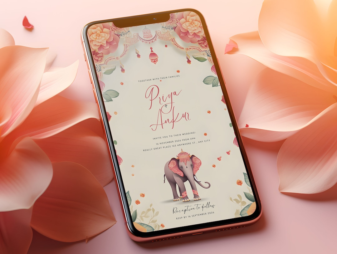 Indian Wedding Invitation Animated Digital & Printable, Punjabi Card ...