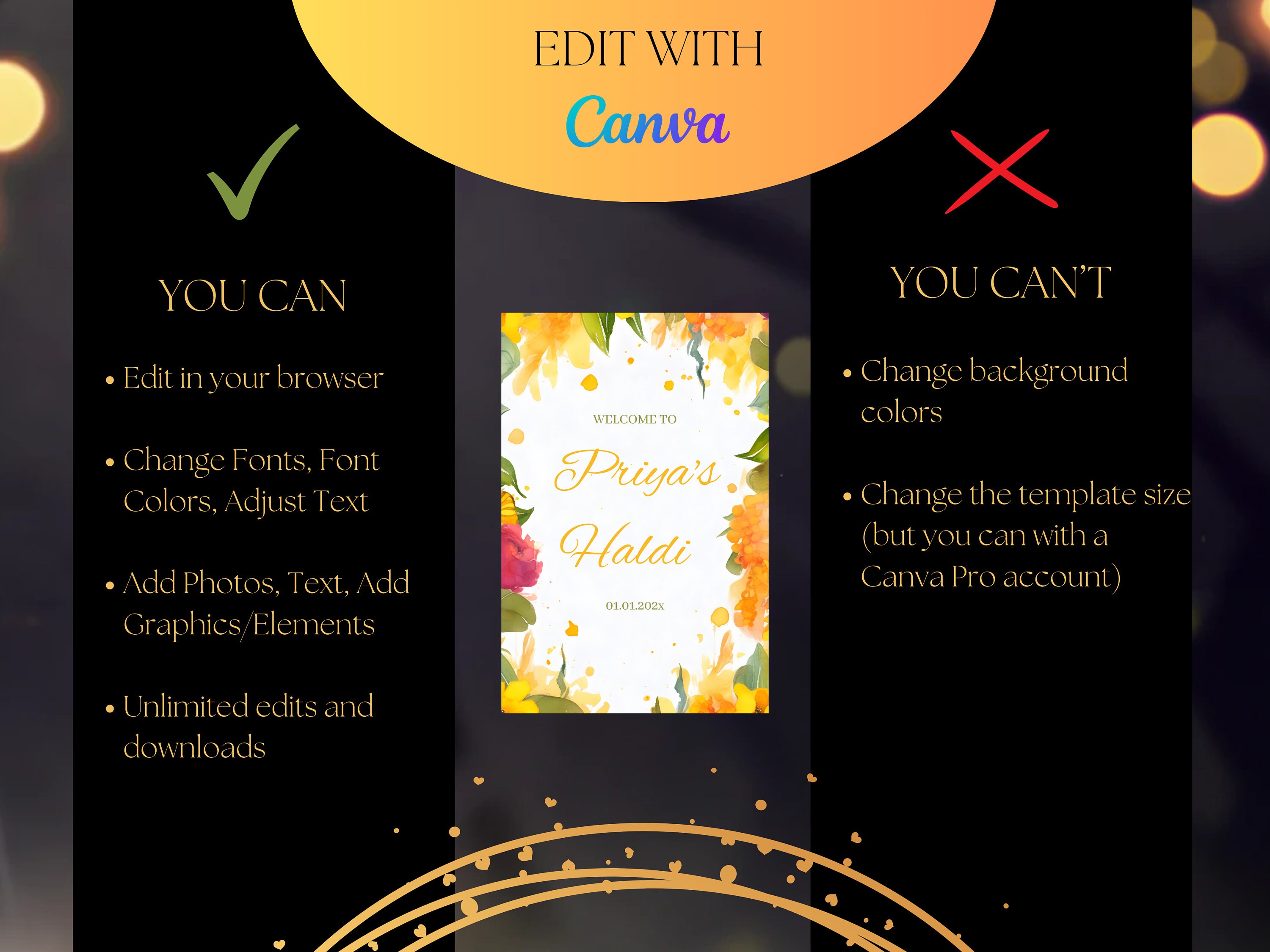 Haldi and Maiyan Ceremony Welcome Sign, Minimalist Design, Yellow ...