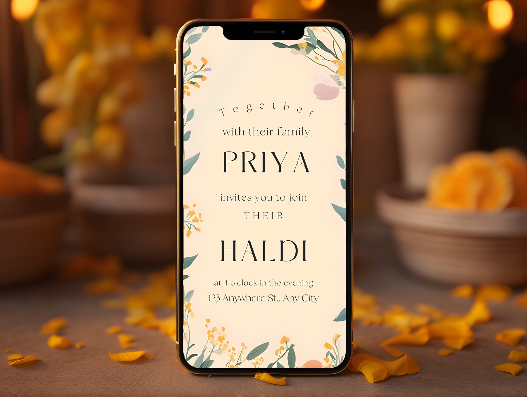 Custom Haldi Animation & Printable Card | Animated Invitation, Digital ...