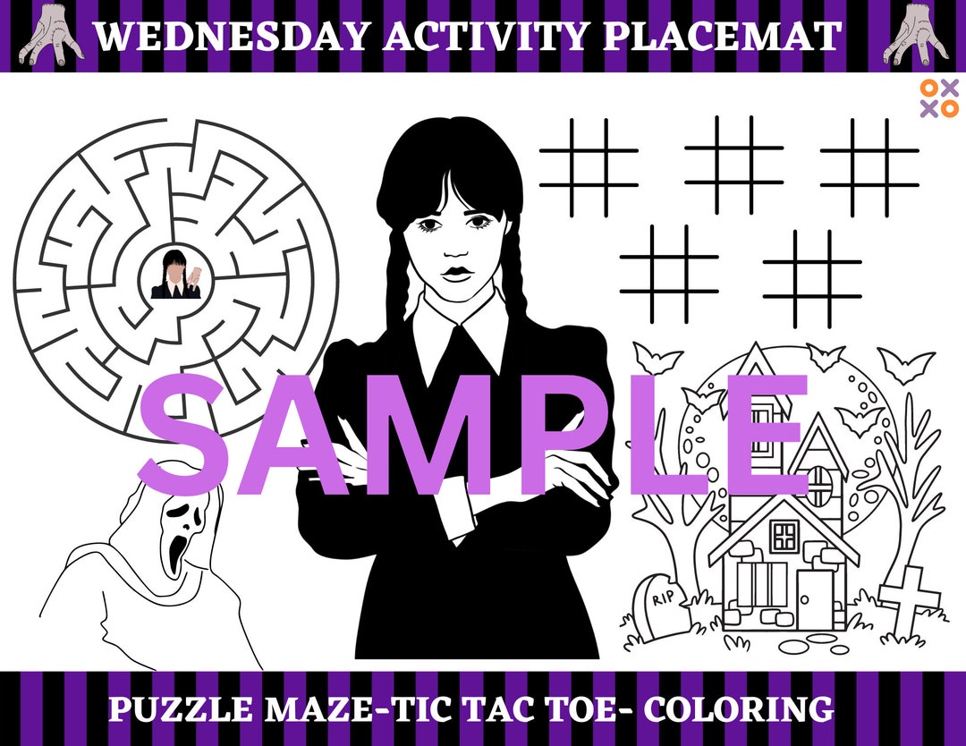Wednesday Addams Party Placemat //digital (png) - Etsy