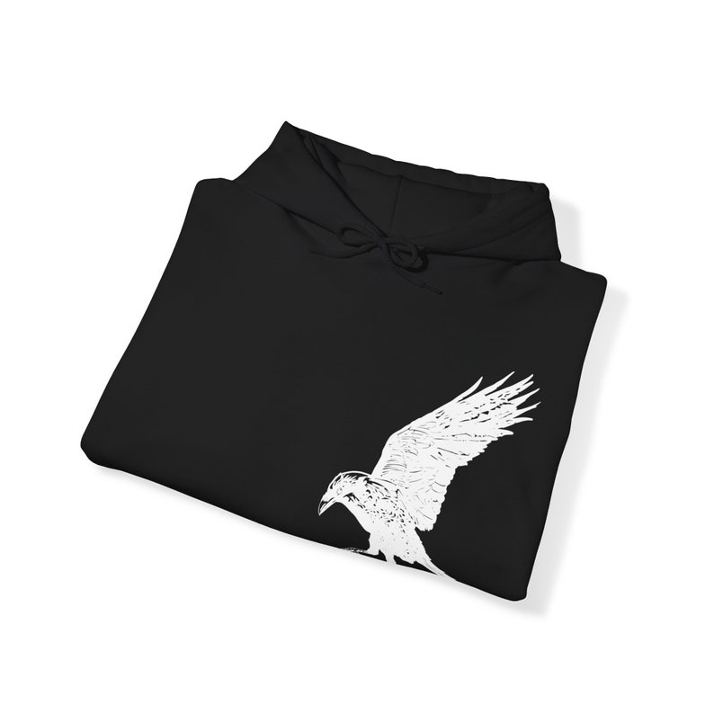 Black Raven Hoodie, Crow Core, Dark Art Goth Clothes, With Original ...