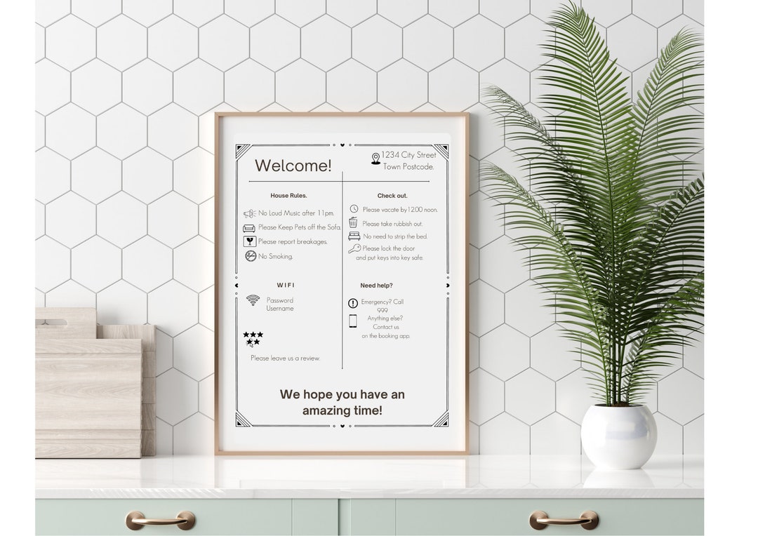 Editable Airbnb House Rules A4 Resizable Print or Digital House Rules ...