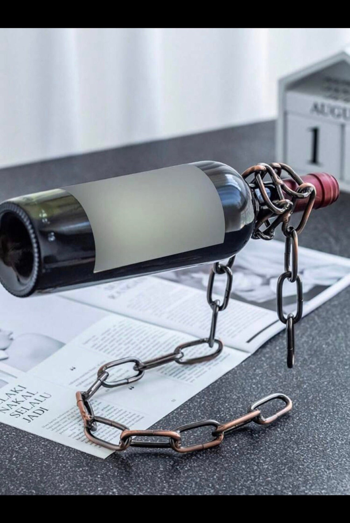 Wine Wiskey Beer Vodka Hanging Rack Holder Iron Decanter Chain Vintage ...