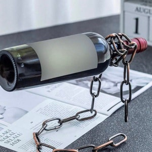 Wine Wiskey Beer Vodka Hanging Rack Holder Iron Decanter Chain Vintage ...