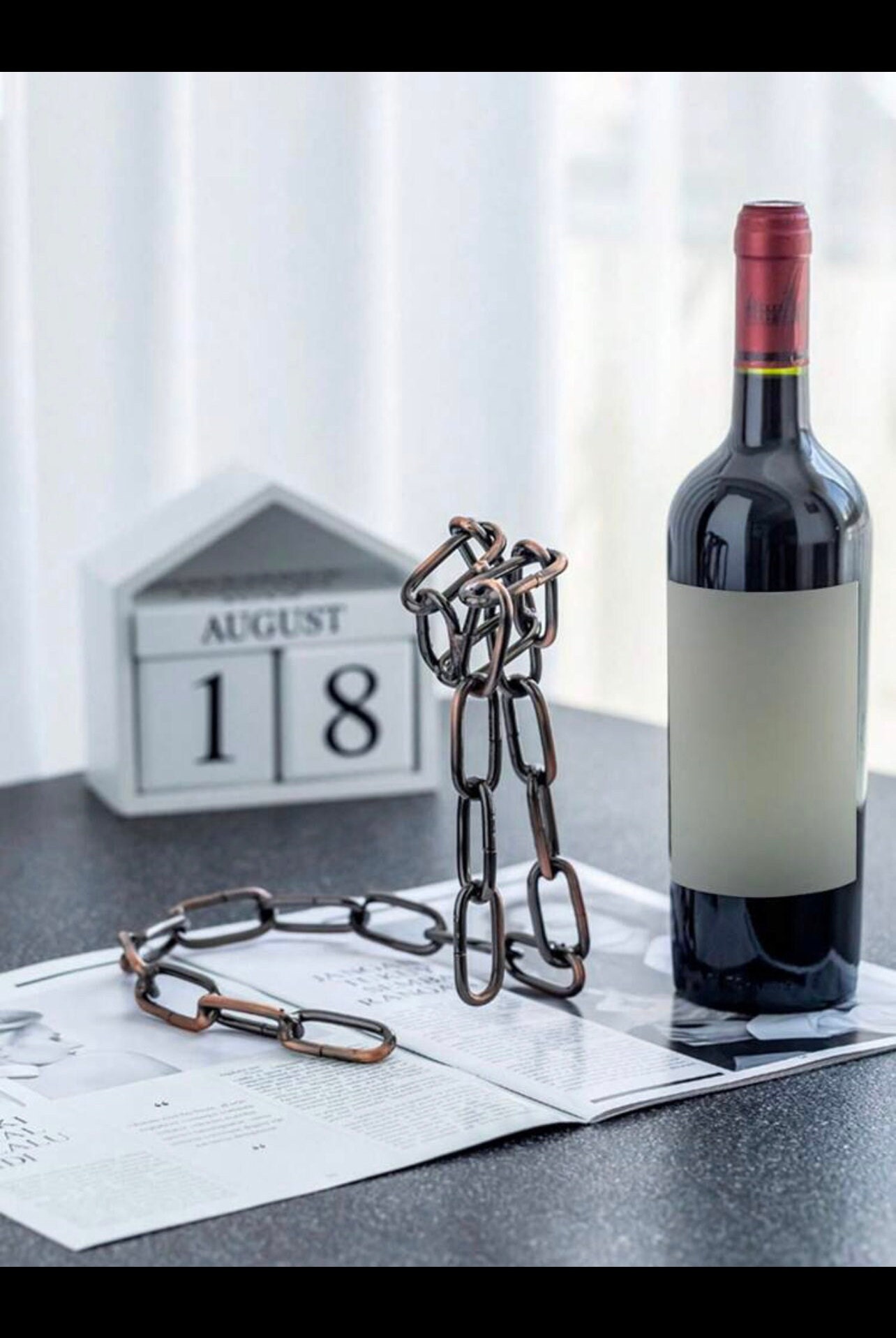 Wine Wiskey Beer Vodka Hanging Rack Holder Iron Decanter Chain Vintage ...