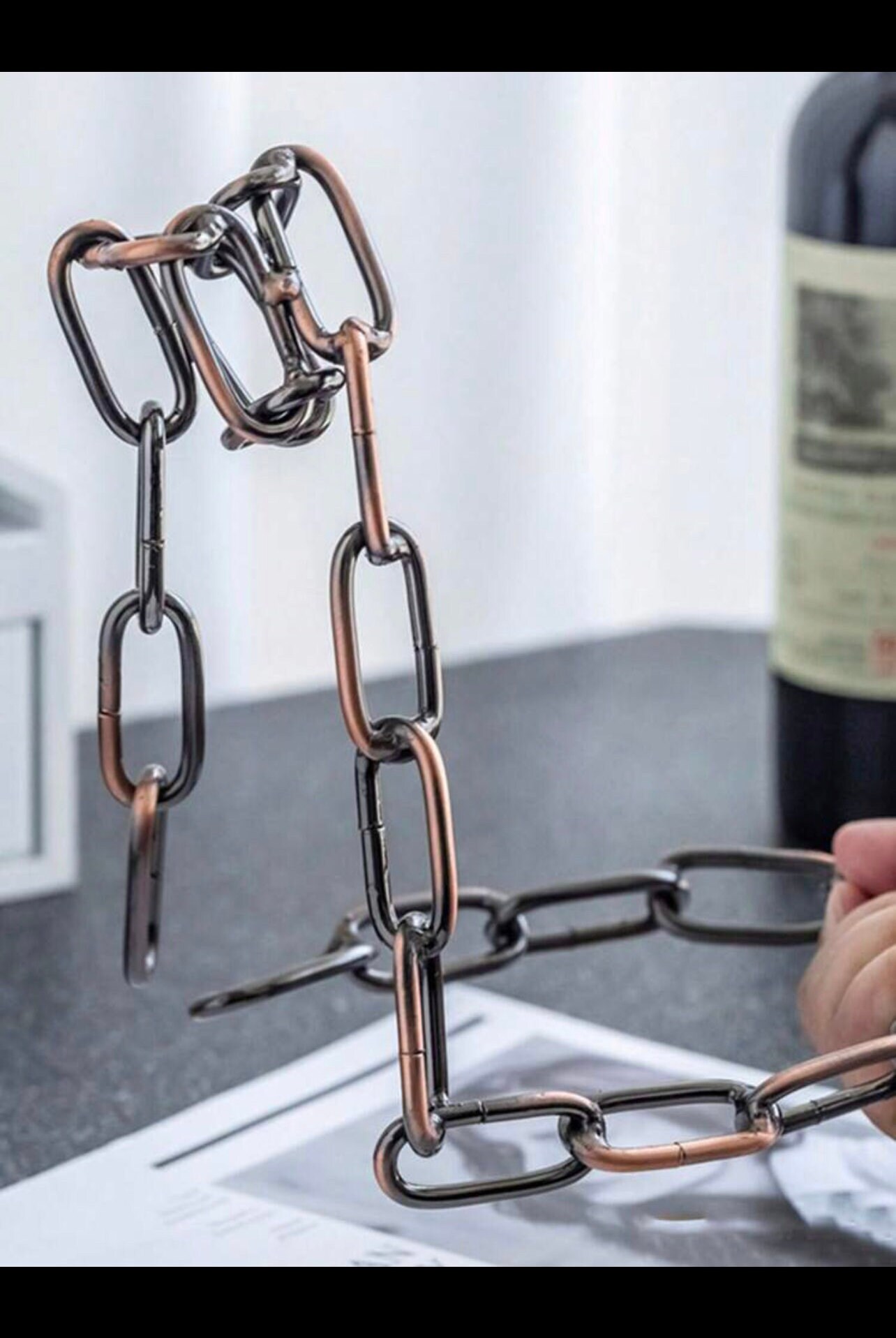 Wine Wiskey Beer Vodka Hanging Rack Holder Iron Decanter Chain Vintage ...