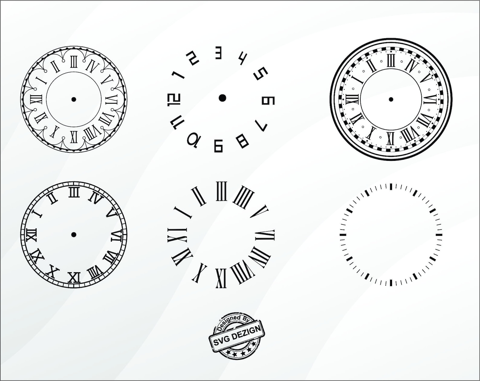 Clock Face SVG Bundle, Clock Face, Clock Face Clipart, Clock Face Cut ...