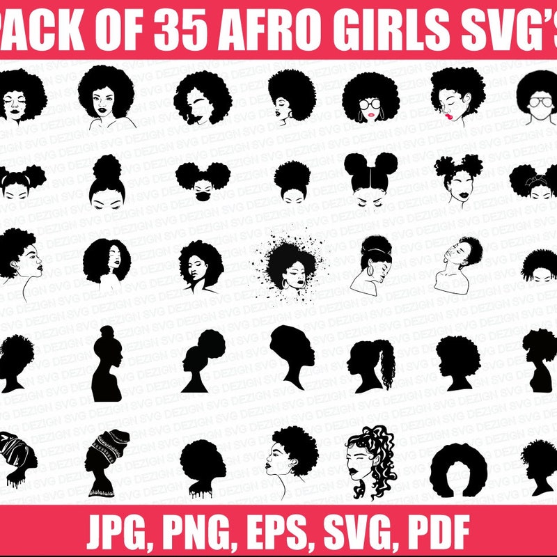 Afro Svg - Etsy