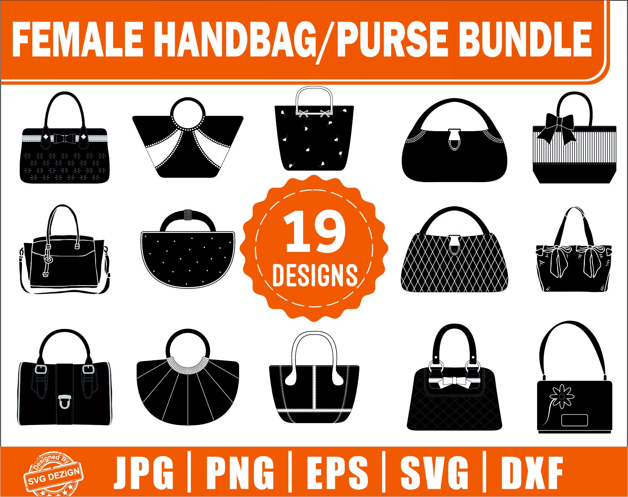 Female Bags and Purses Svg Bundle, Handbag Svg, Purse Svg, Casual ...
