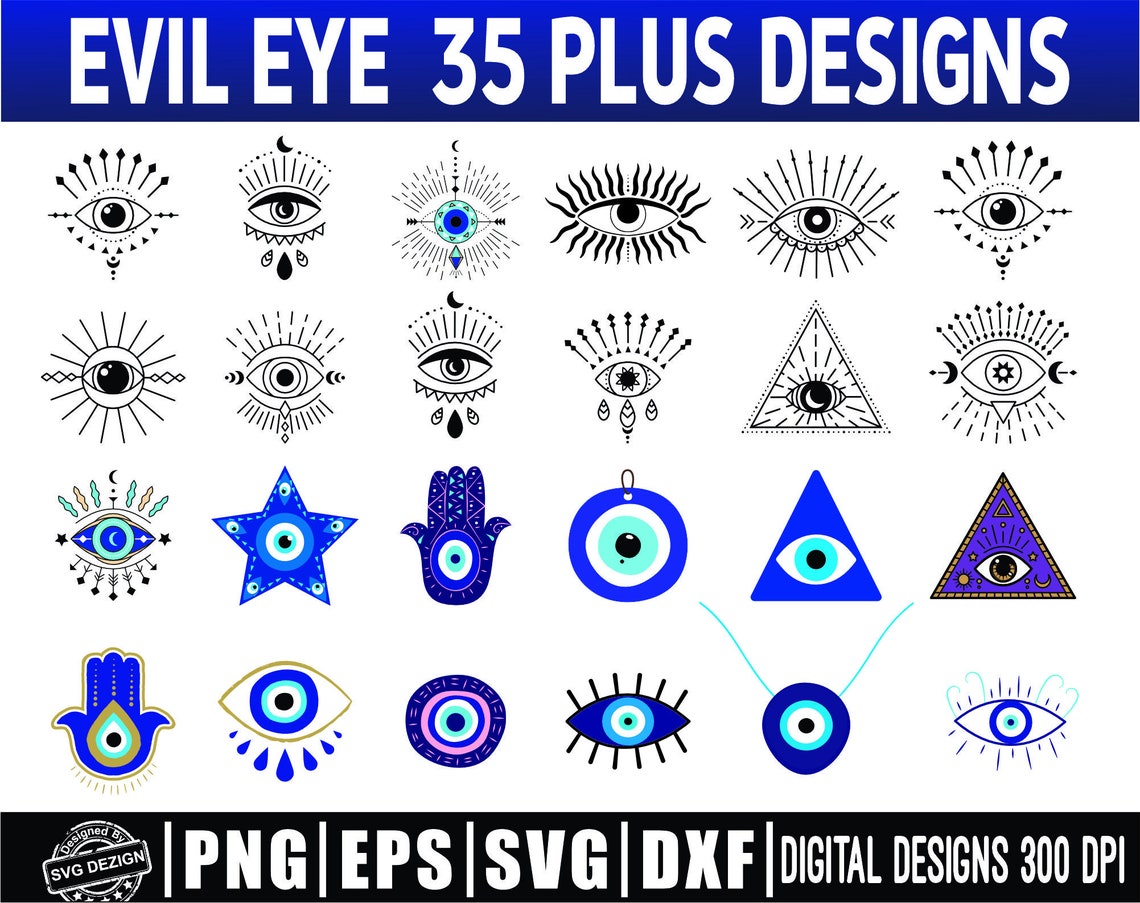 Evil Eye Svg Bundle, Boho Eyes Svg, Turkish Evil Eye Protection Svg ...