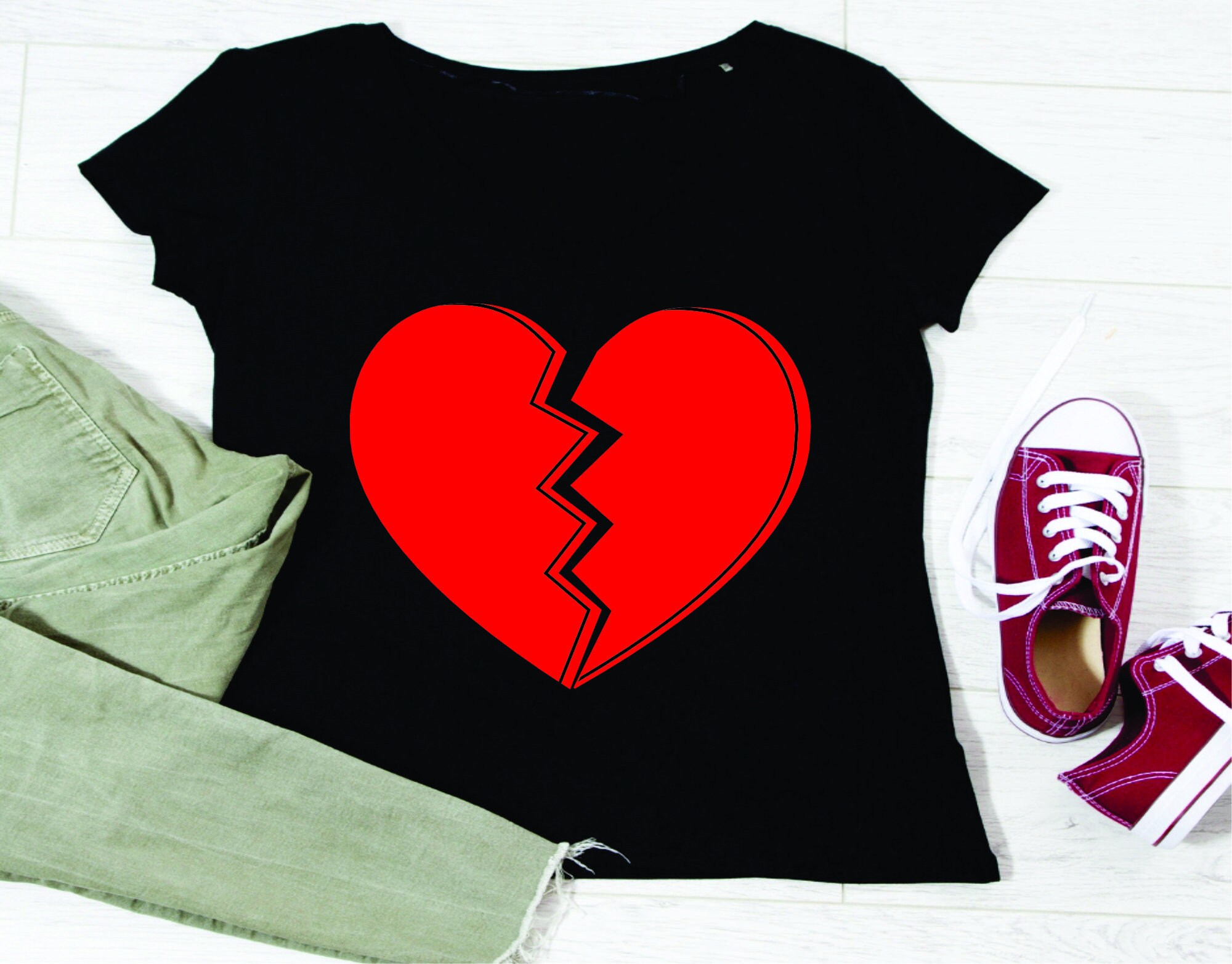 Broken Heart, Broken Heart Svg Bundle, Broken Heart Clipart, Cracked ...