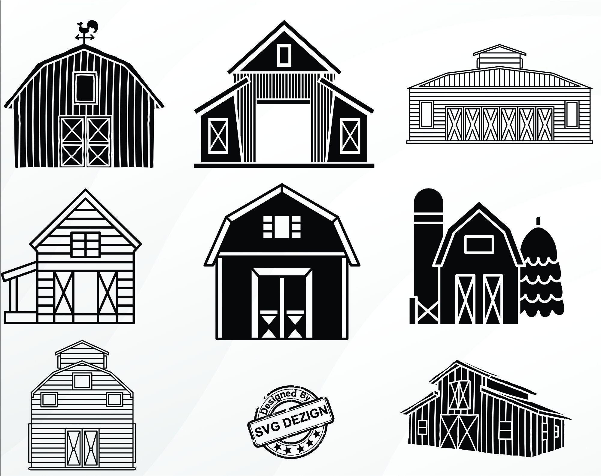 Barn Svg Bundle, Barn Form Cut File, Barn Farmhouse Svg, Barn House Svg ...