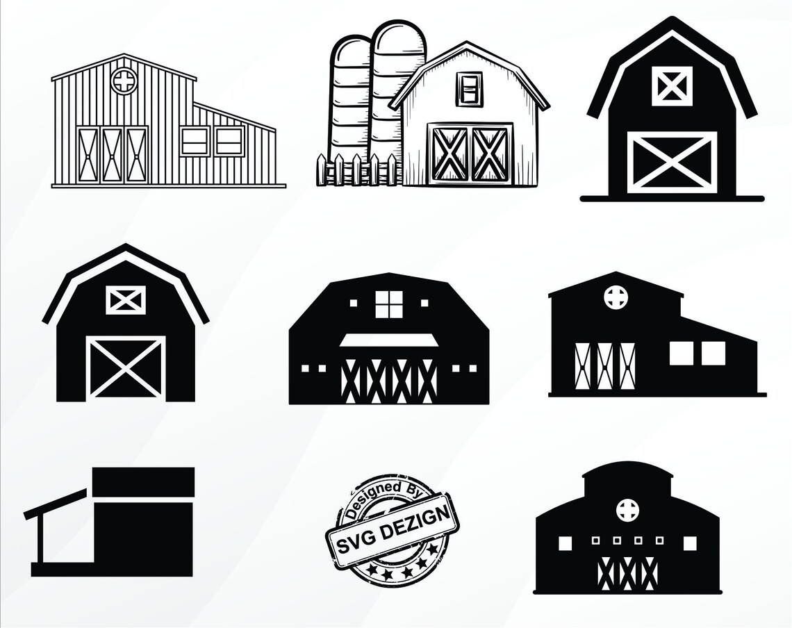 Barn Svg Bundle, Barn Form Cut File, Barn Farmhouse Svg, Barn House Svg ...