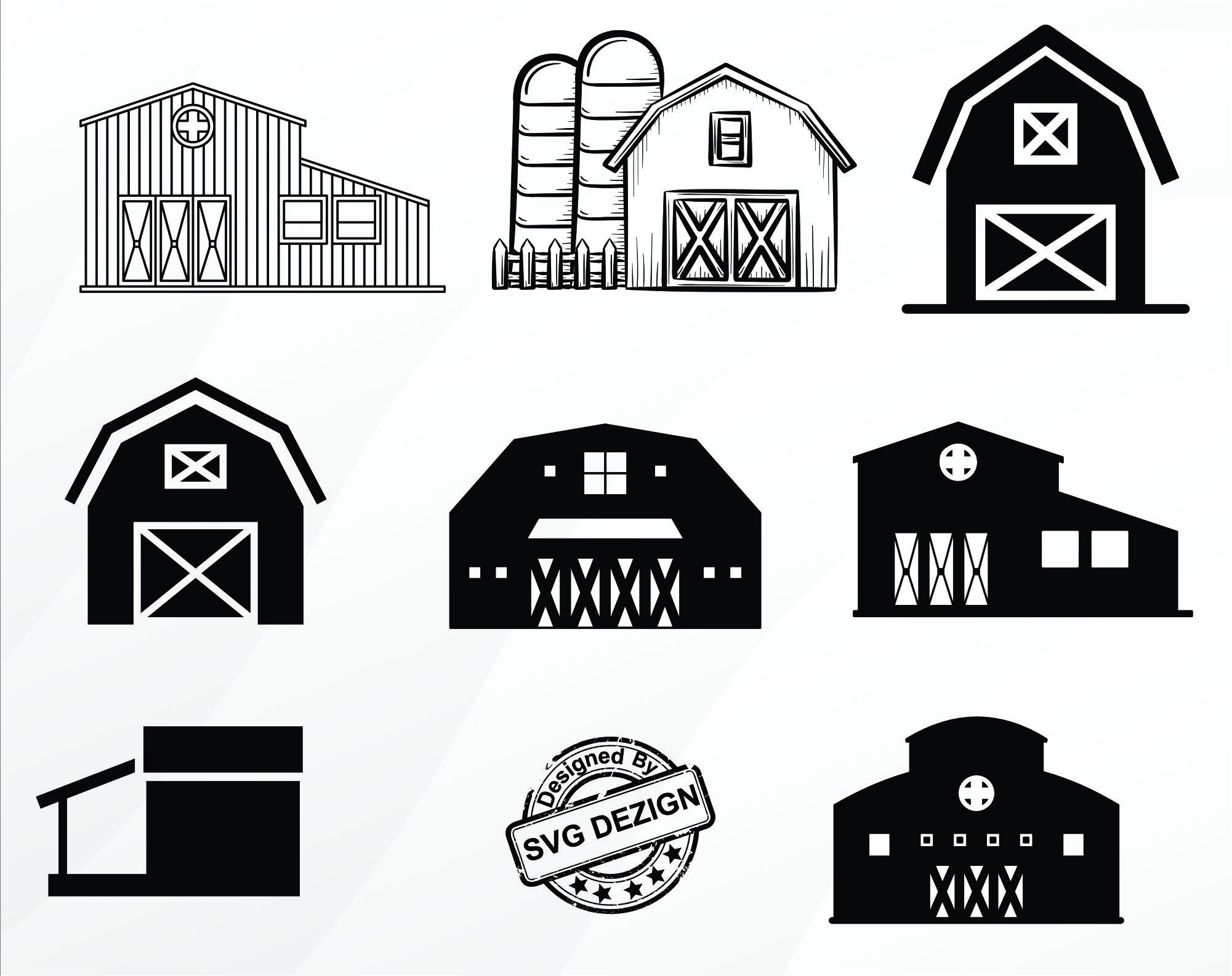 Barn Svg Bundle, Barn Form Cut File, Barn Farmhouse Svg, Barn House Svg ...