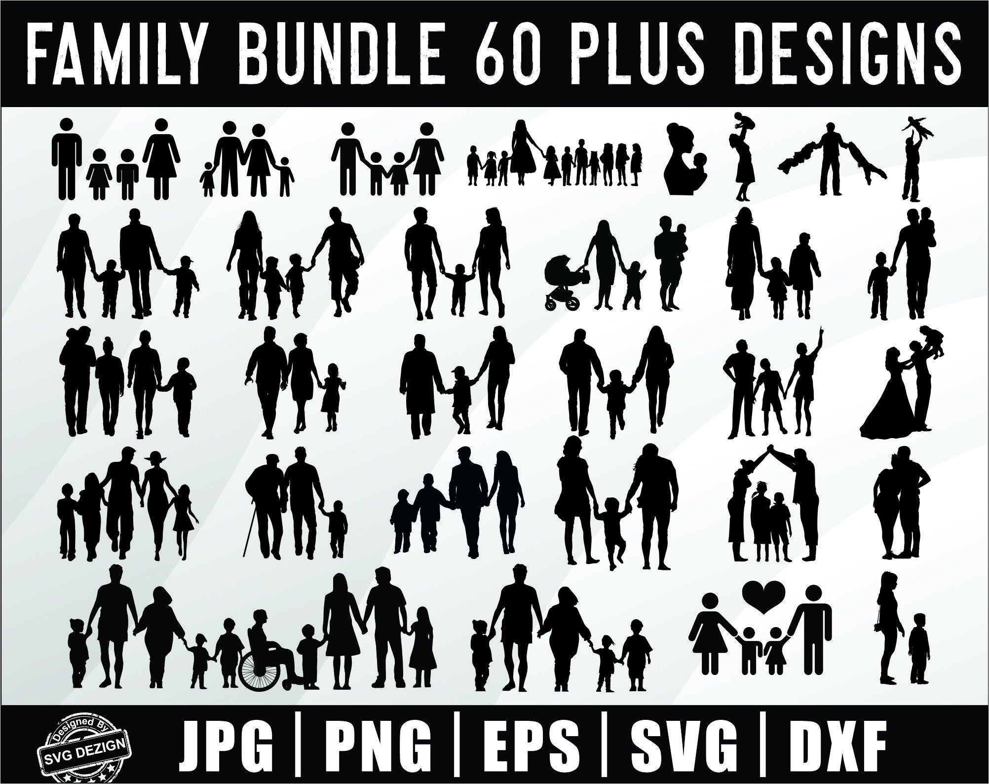 Family SVG Bundle Family Silhouette Family Cut File Family - Etsy