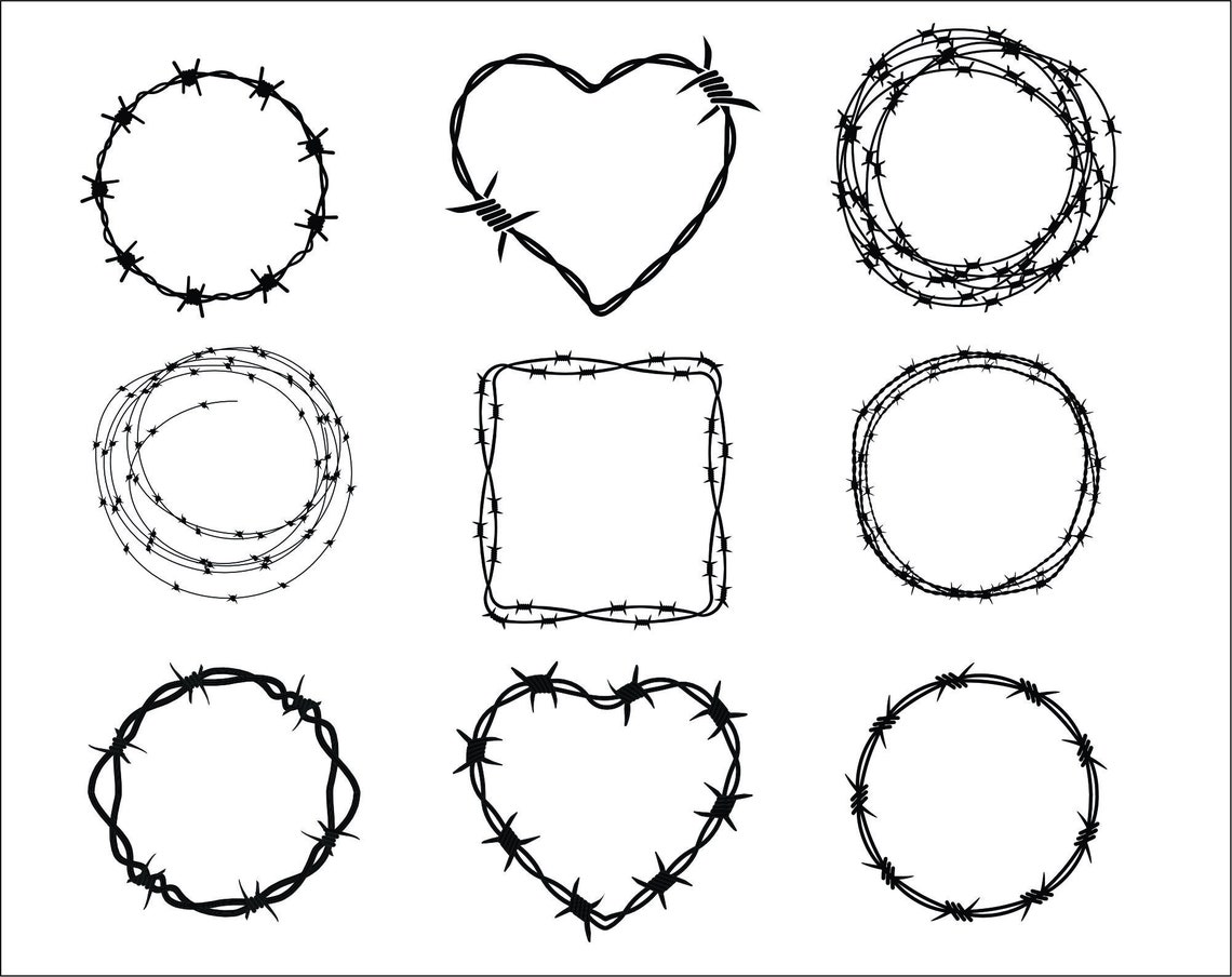 Barbed Wire Svg, Barbed Svg, Barbed Wire Frame Svg, Fence Svg ...