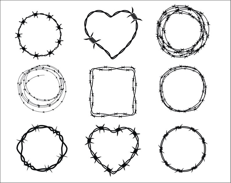 Barbed Wire Svg, Barbed Svg, Barbed Wire Frame Svg, Fence Svg ...
