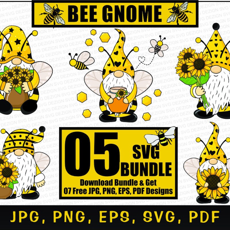 Gnome Bee Svg - Etsy