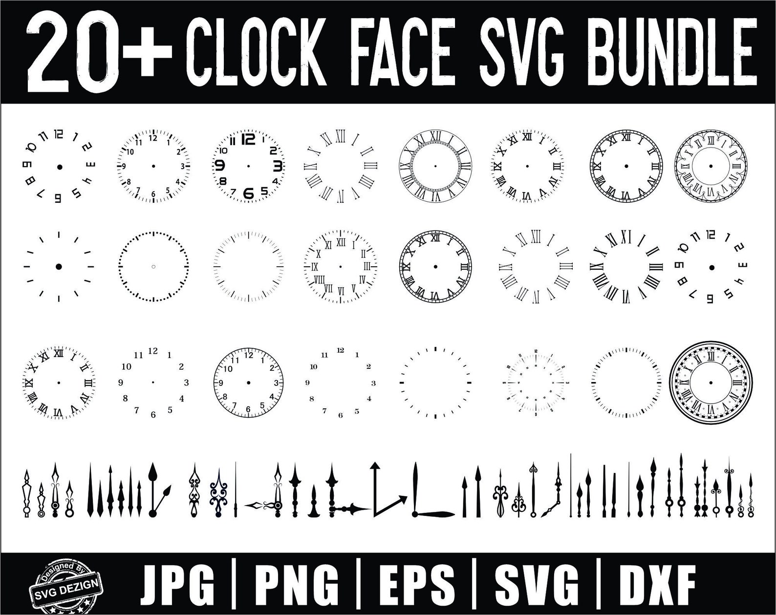 Clock Face SVG Bundle, Clock Face, Clock Face Clipart, Clock Face Cut ...
