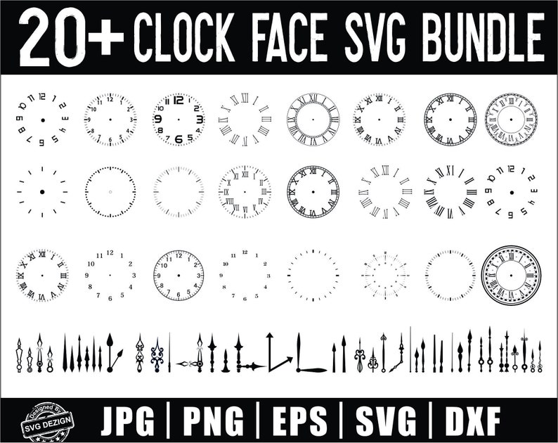 Clock Face SVG Bundle, Clock Face, Clock Face Clipart, Clock Face Cut ...