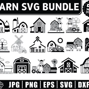 Barn Svg Bundle, Barn Form Cut File, Barn Farmhouse Svg, Barn House Svg ...
