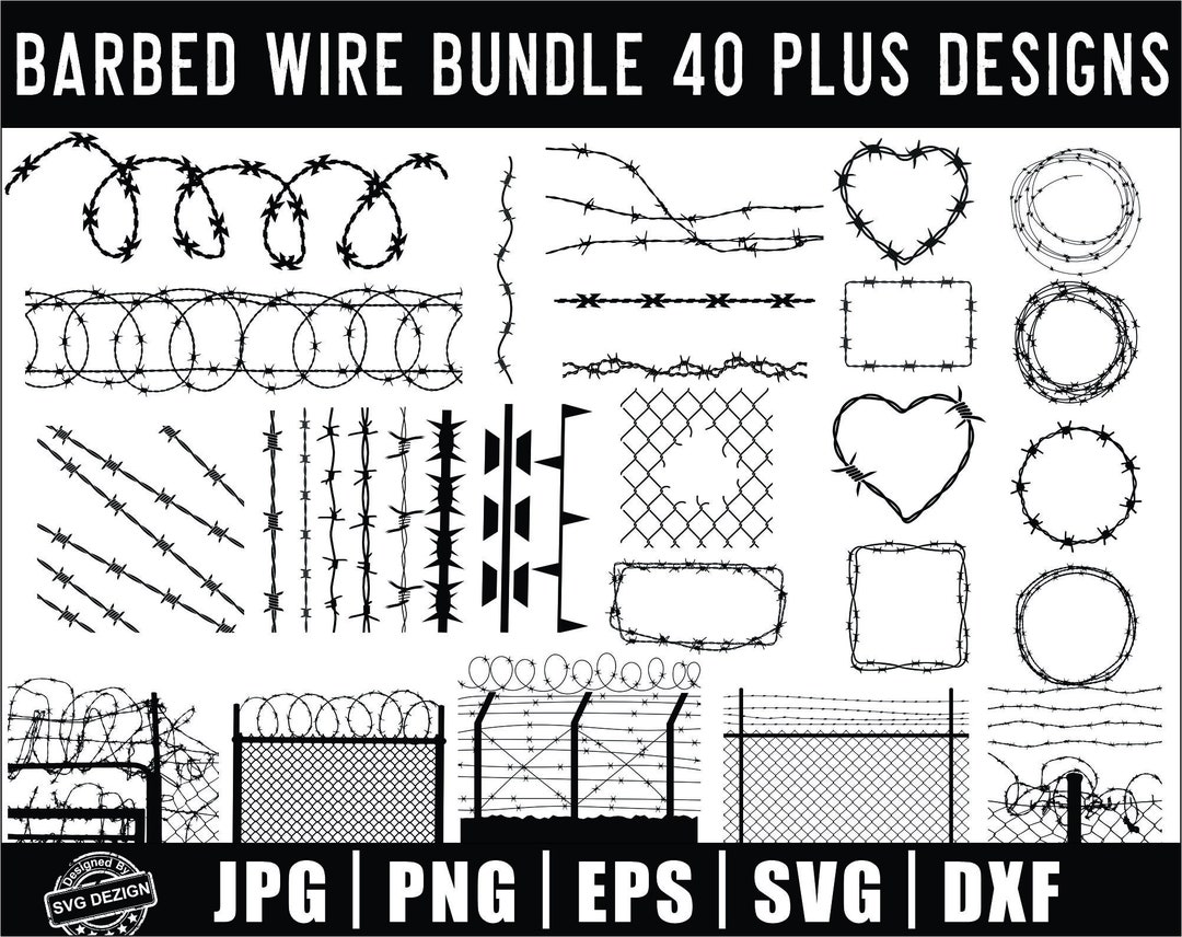 Barbed Wire Svg, Barbed Svg, Barbed Wire Frame Svg, Fence Svg ...