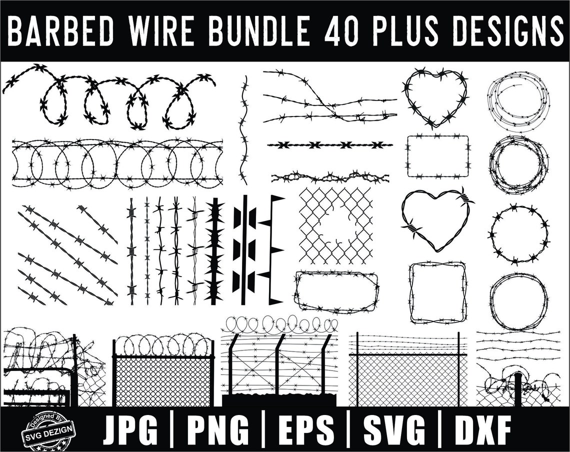 Barbed Wire Svg, Barbed Svg, Barbed Wire Frame Svg, Fence Svg ...