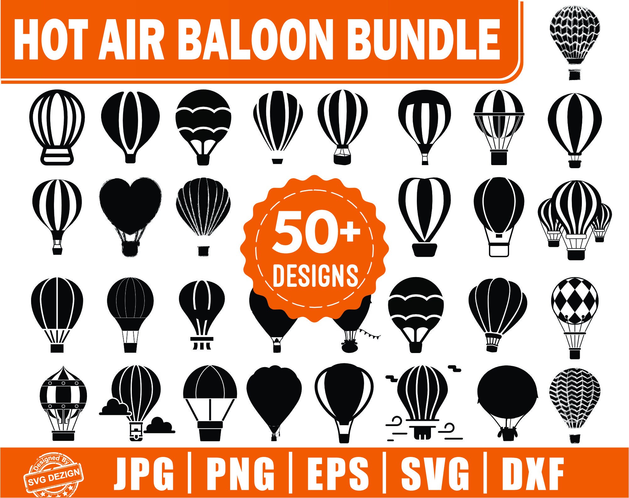 Hot Air Balloon SVG Bundle, Air Balloon Svg, Flying Air Balloon, Air ...