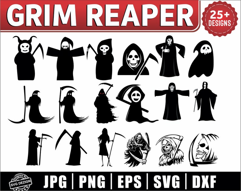 Grim Reaper Svg, Grim Reaper Bundle, Reaper Death Svg, Reaper Skeleton ...