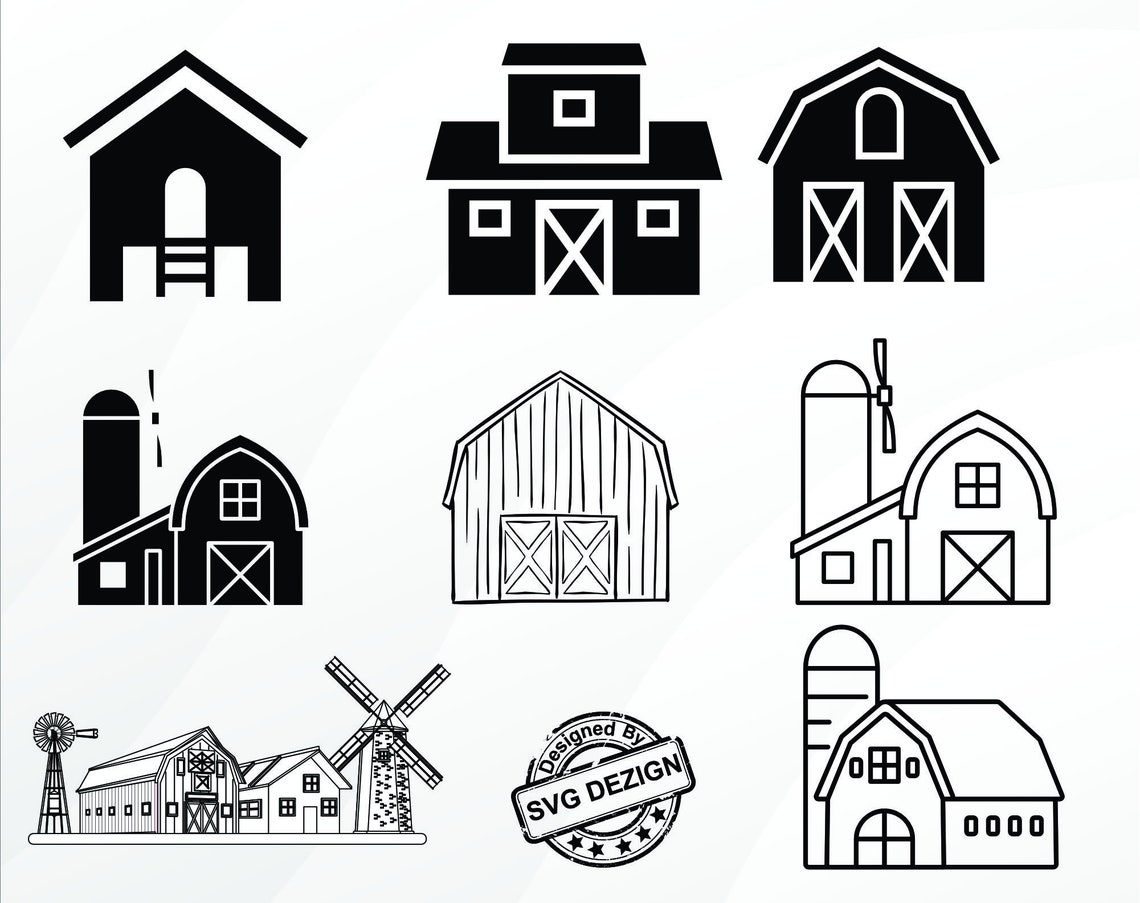 Barn Svg Bundle, Barn Form Cut File, Barn Farmhouse Svg, Barn House Svg ...