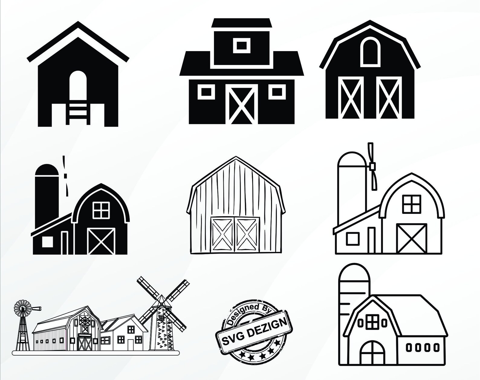 Barn Svg Bundle, Barn Form Cut File, Barn Farmhouse Svg, Barn House Svg ...