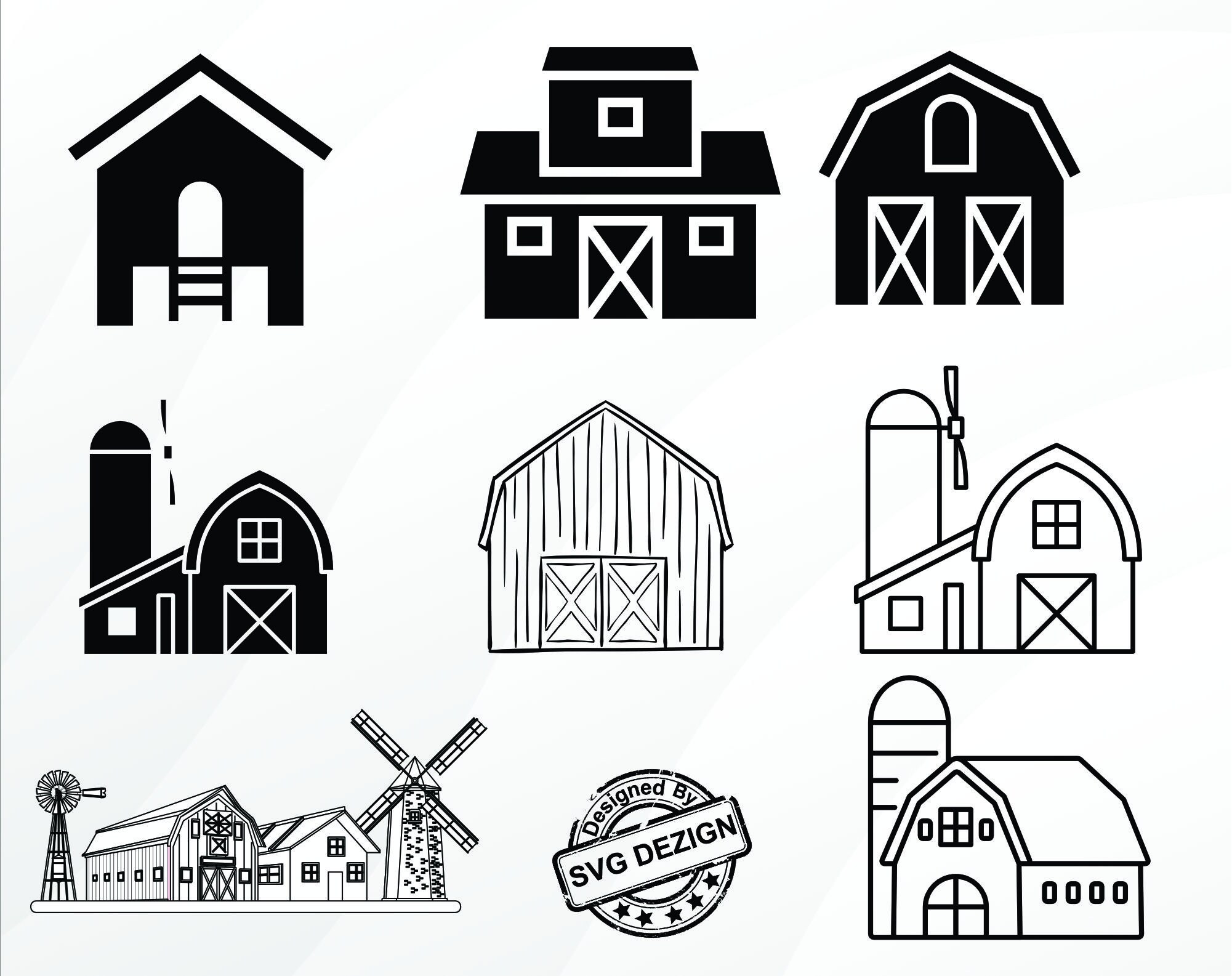 Barn Svg Bundle, Barn Form Cut File, Barn Farmhouse Svg, Barn House Svg ...