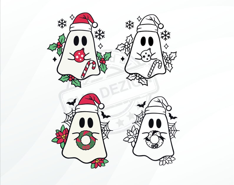 Christmas Ghost SVG Bundle, Boo Svg, Christmas Svg, Halloween Svg ...