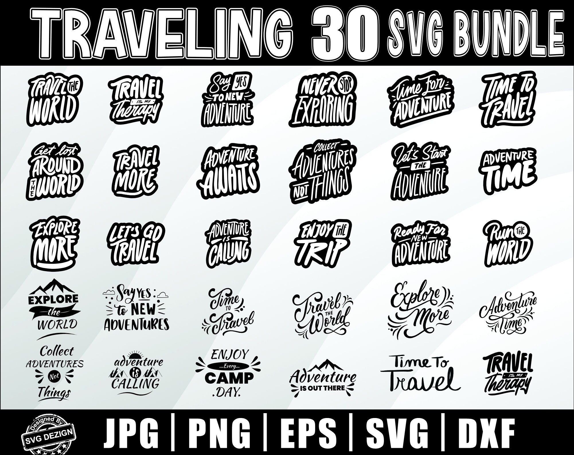 Travel SVG Bundle, Travel Quotes SVG Files, Adventure Svg, World Travel ...