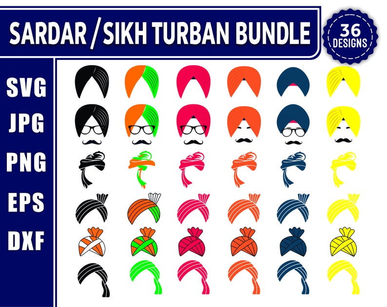 Traditional Sikh Turban Svg Sikh Turban Svg Sardar Turban - Etsy