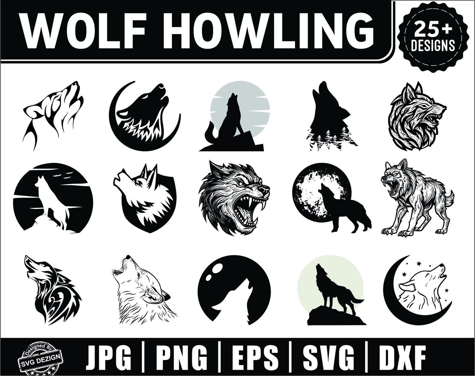Wolf Howling Svg Bundle, Wolves Svg, Wolf Svg, Moon Wolf, Animal Svg ...