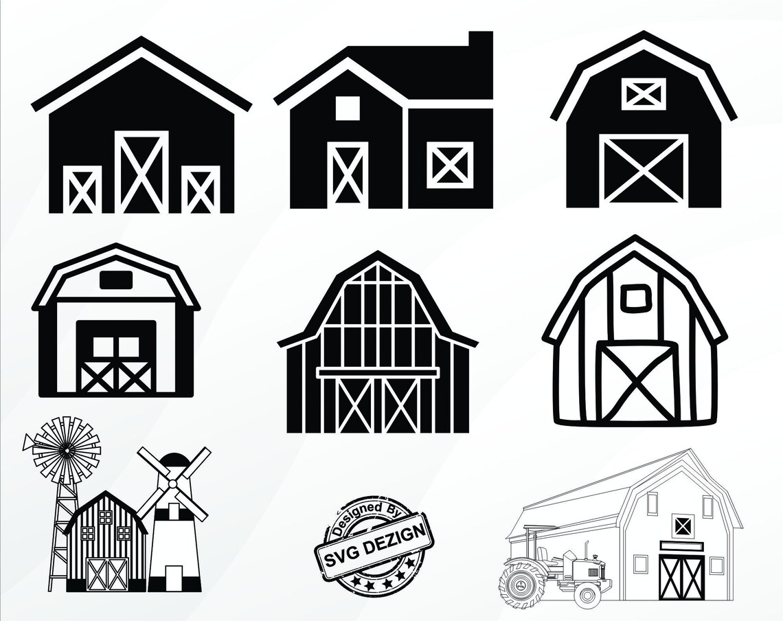 Barn Svg Bundle, Barn Form Cut File, Barn Farmhouse Svg, Barn House Svg ...