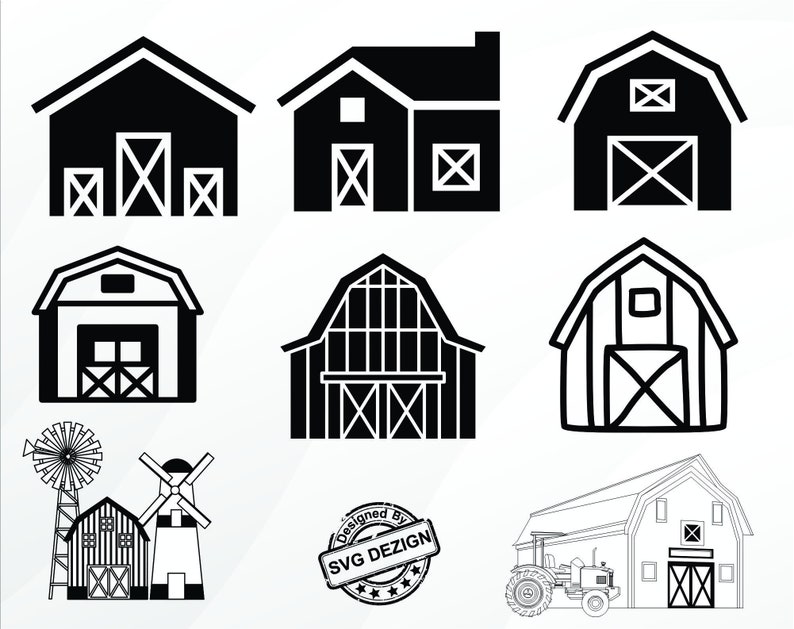 Barn Svg Bundle, Barn Form Cut File, Barn Farmhouse Svg, Barn House Svg ...