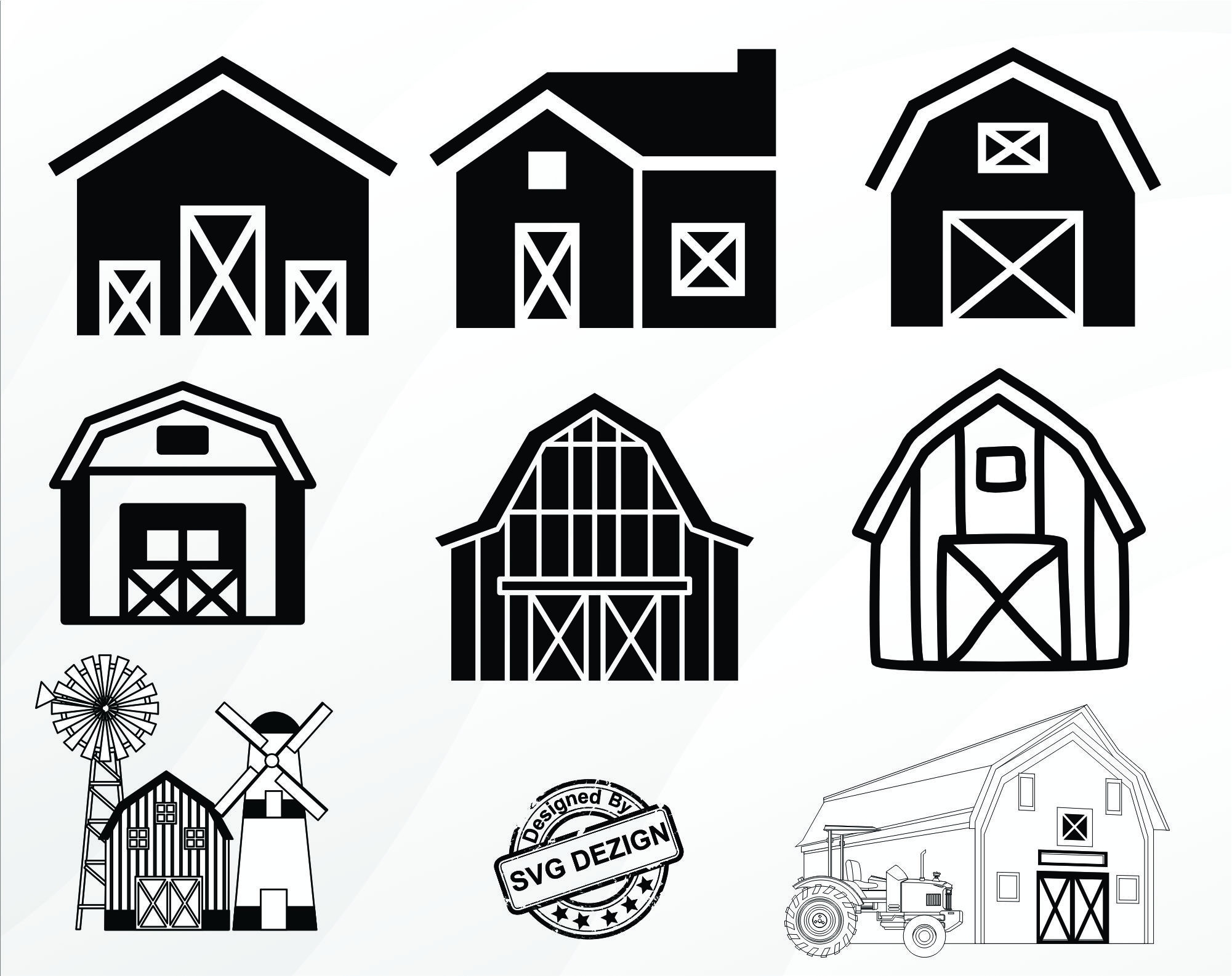 Barn Svg Bundle, Barn Form Cut File, Barn Farmhouse Svg, Barn House Svg ...