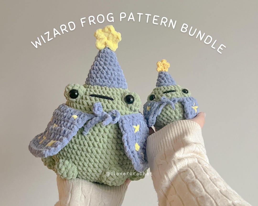 Wizard Frog Crochet Pattern Bundle / Chunky Crochet Wizard Mage / US ...