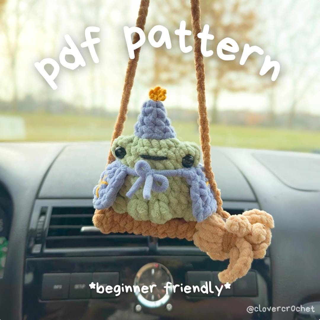 Wizard Frog Car Mirror Hanger Crochet Pattern / Rearview Mirror ...