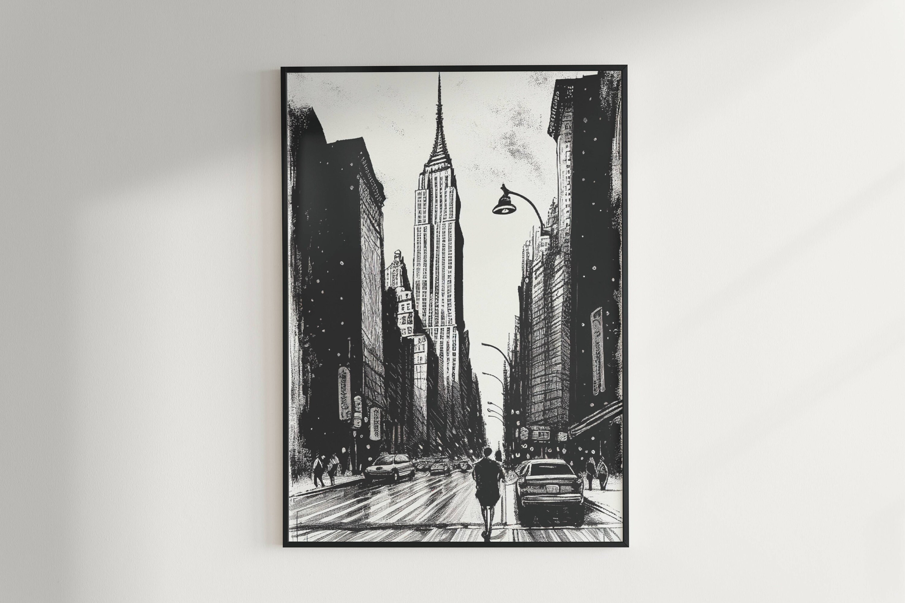 New York City Hand Drawing Digital Printable Art Design Digital Prints ...