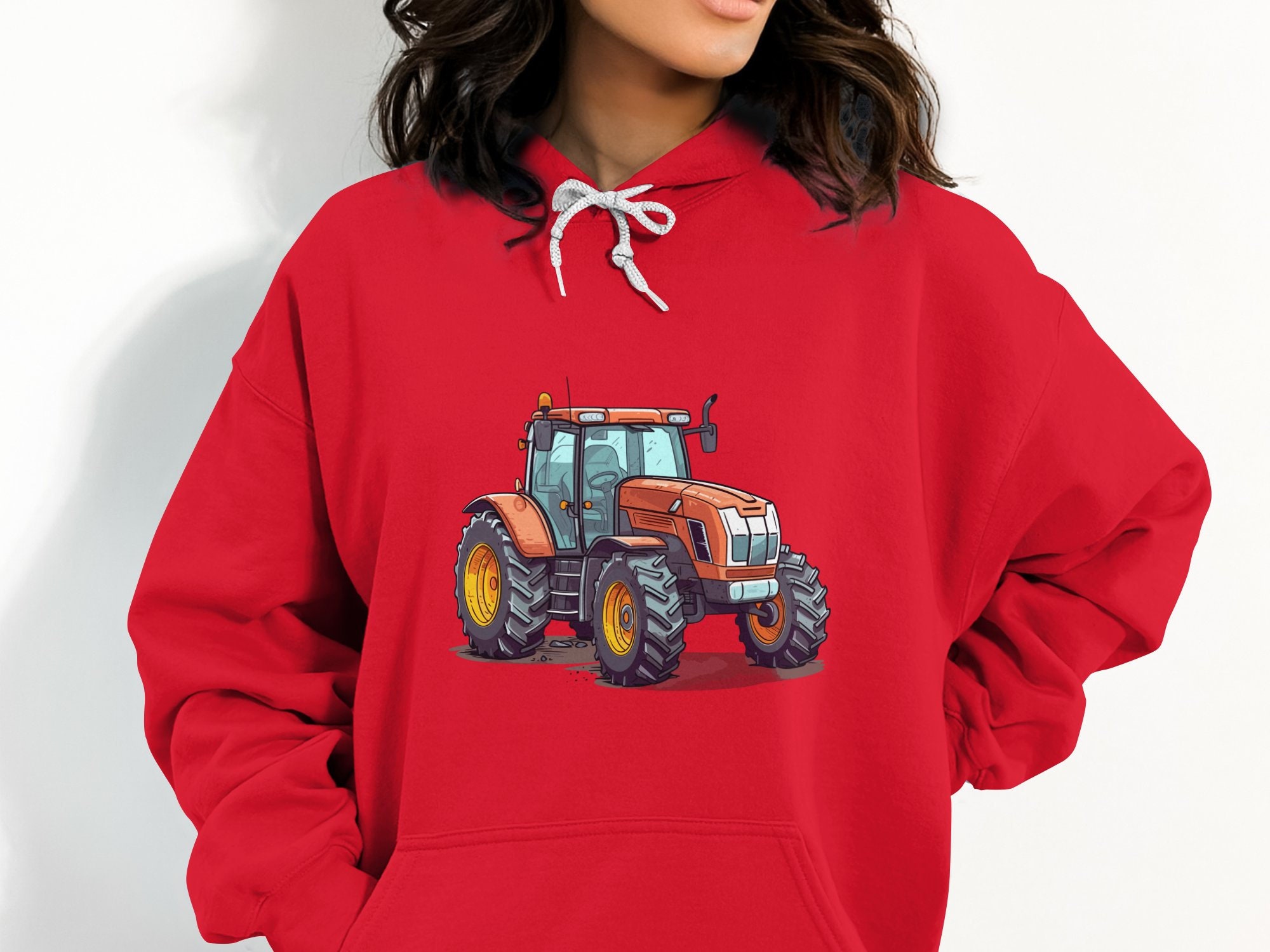 Red Tractor, Hoodie, Farmer Hoodie, Tractor Lover, Farming Hoodie ...