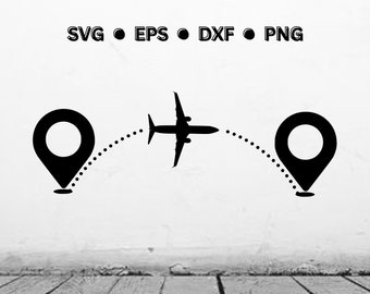 Airline Route Svg,airplane Path SVG | Plane SVG | Plane Route Laser Cut ...
